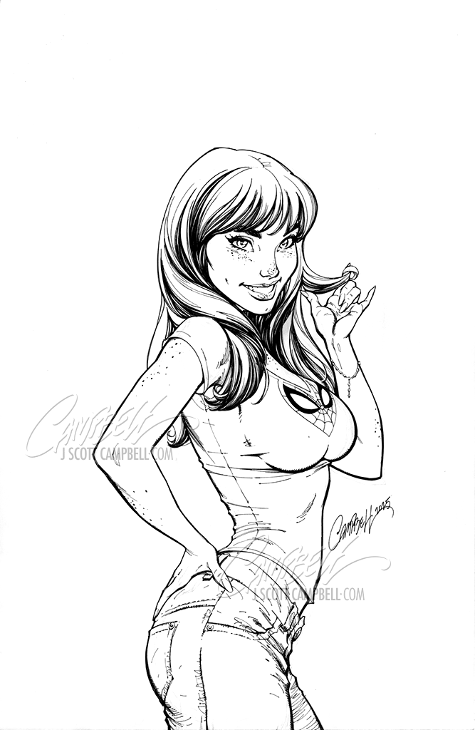 spiderman and mj coloring pages