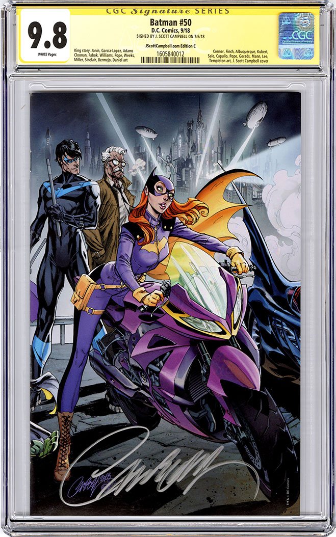 CGC 9.8 SS Batman #50 cover C J. Scott Campbell - LAST ONE – J. Scott Campbell Store