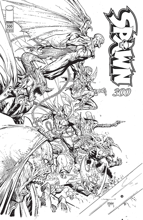 Spawn #300 [P] "Opena" B&W – J. Scott Campbell Store